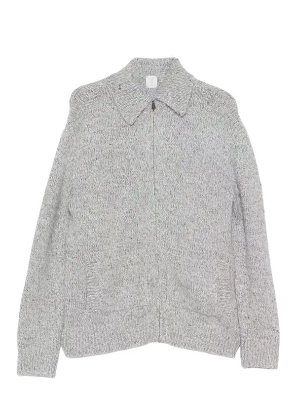 Eleventy Zip-up Knitted Cardigan - Grey