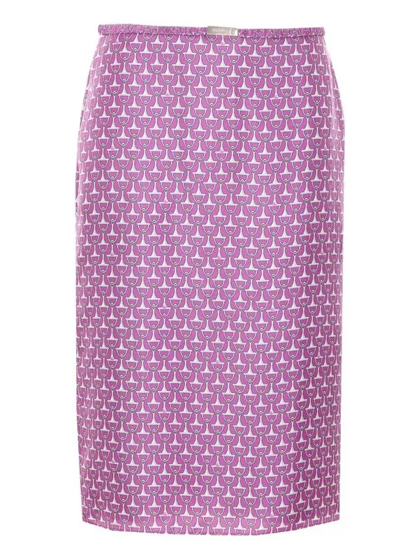 Gucci Clamp Print Silk Skirt - Purple