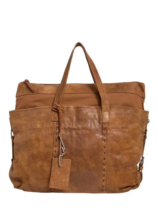 Free People Hollis Leather Tote - Cognac