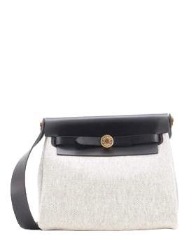 Hermès Herbag Zip Toile And Leather 20 - Black
