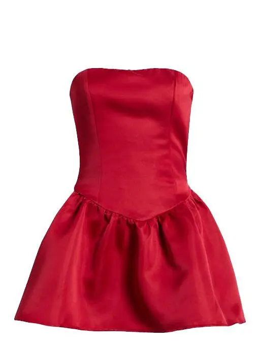 Princess Polly Soft Bloom Drop Waist Minidress - Red