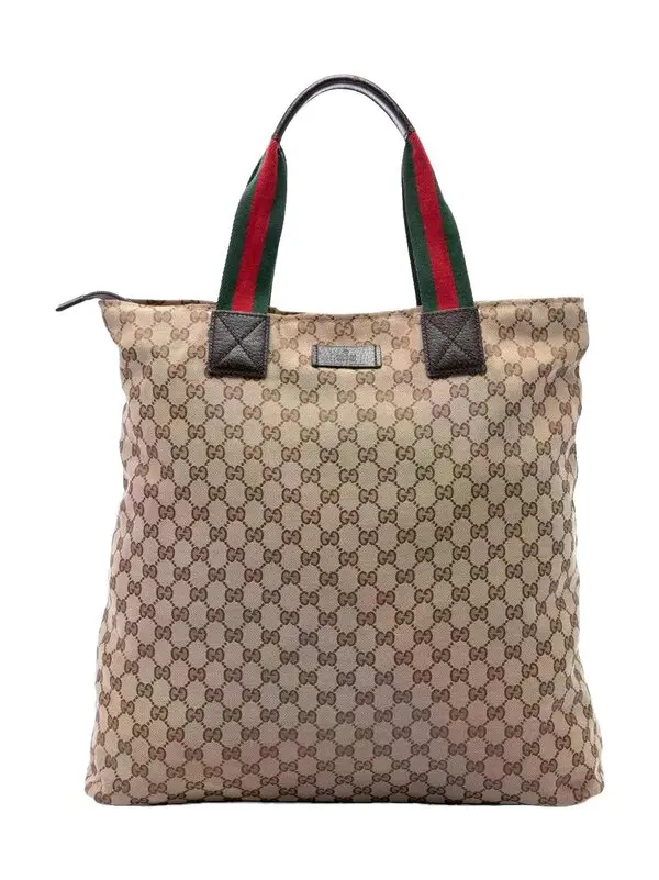 Gucci 2016-2026 Gg Canvas Web Vertical Tote Bag - Neutrals