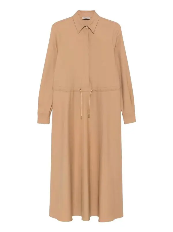 Herno Drawstring-waist Long-sleeve Dress - Neutrals