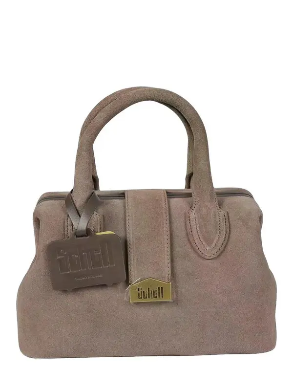 SCHELL Small Doctor Suede Logo-plaque Tote Bag - Neutrals