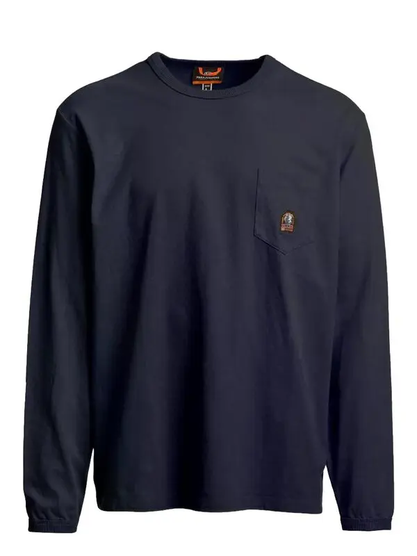 PARAJUMPERS Caspian Logo-patch Long-sleeve T-shirt - Blue
