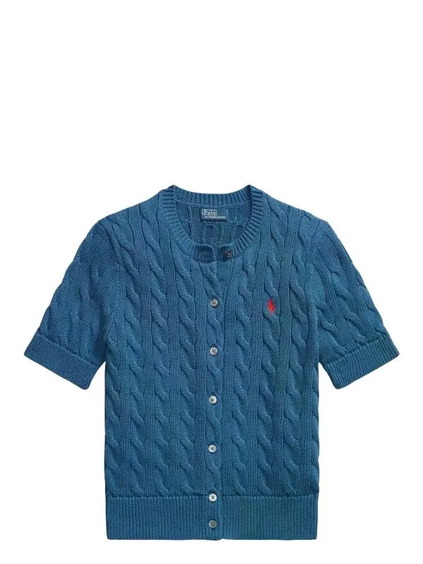 Polo Ralph Lauren Cable-knit Short-sleeve Cardigan - Blue