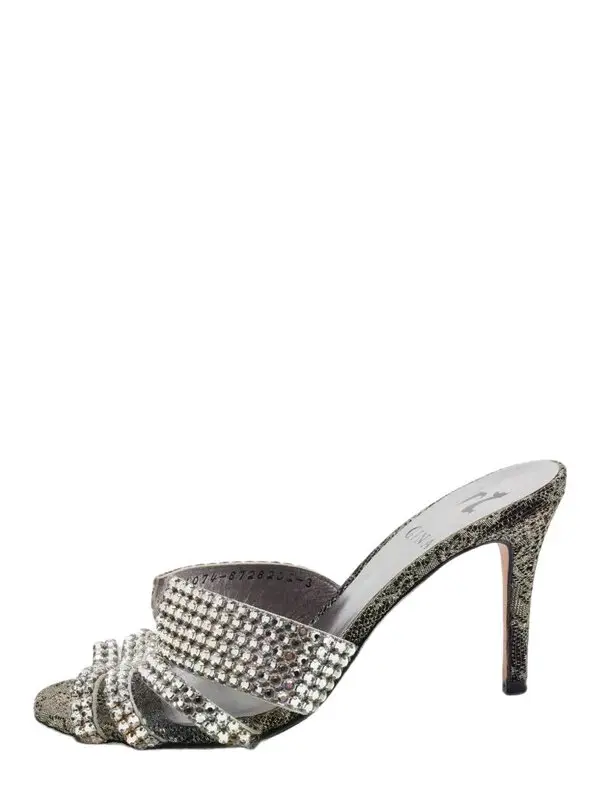 GINA Crystal-embellished Slide Sandals - Silver