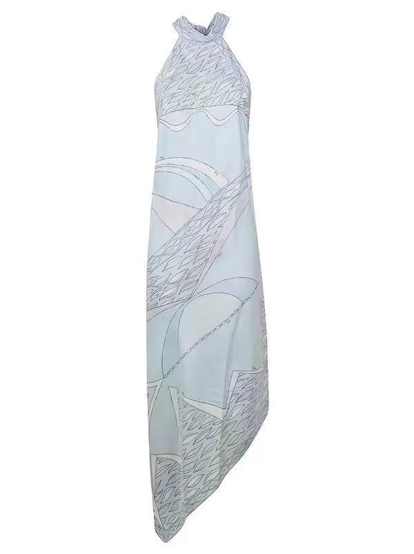 Emilio Pucci Iride-print Asymmetric Dress - Blue