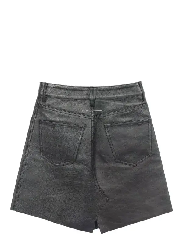 MAISON MARGIELA 2010s Leather Skirt - Black