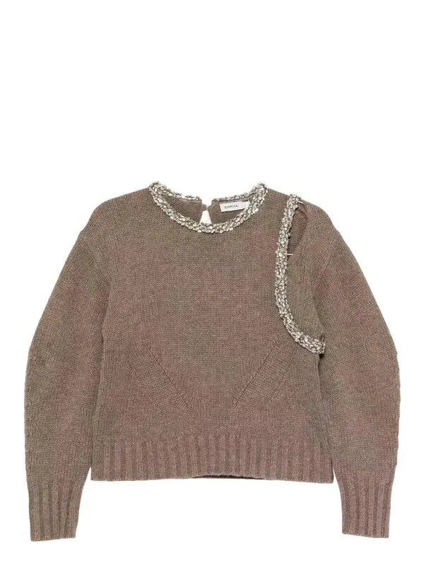 Simkhai Monroe Embellished Cut-out Sweater - Brown