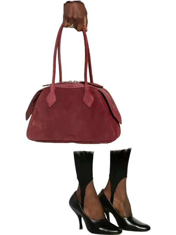 MINOBOSSI Angie Suede Shoulder Bag - Red
