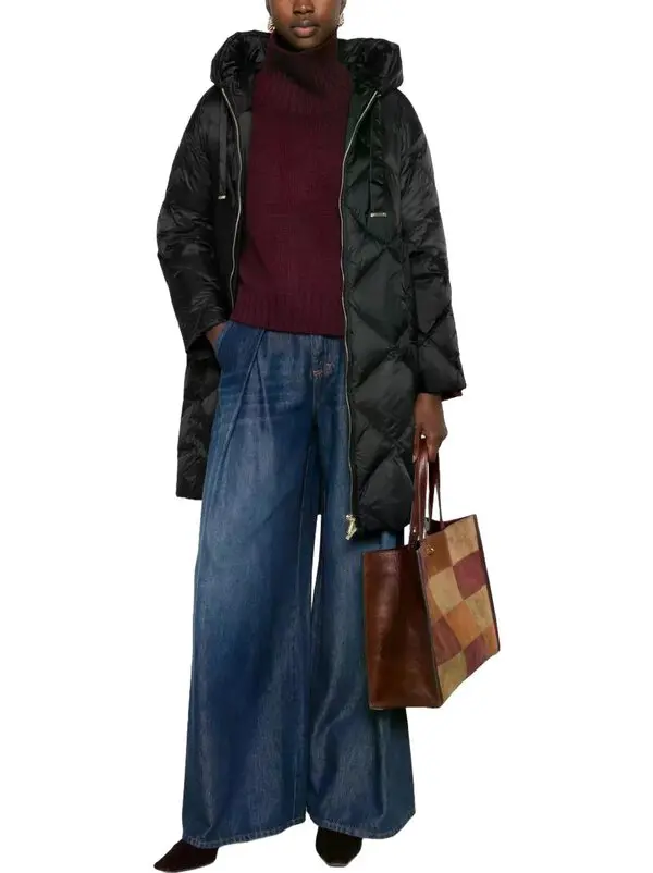 Max Mara Quilted Hooded Jacket - Black