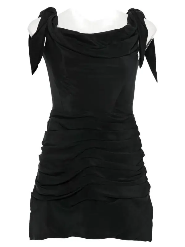Cult Gaia Deanna Ruched Tie-strap Dress - Black