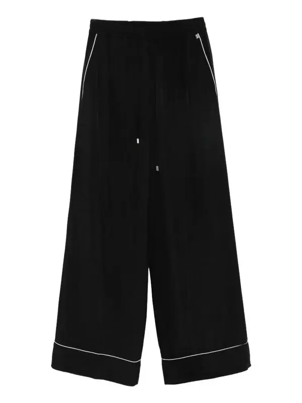 Sportmax Piping-detail Drawstring-waist Trousers - Black