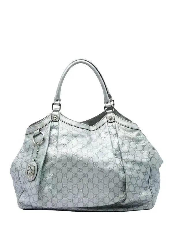 Gucci 2016-2026 Large Guccissima Sukey Tote Bag - Silver