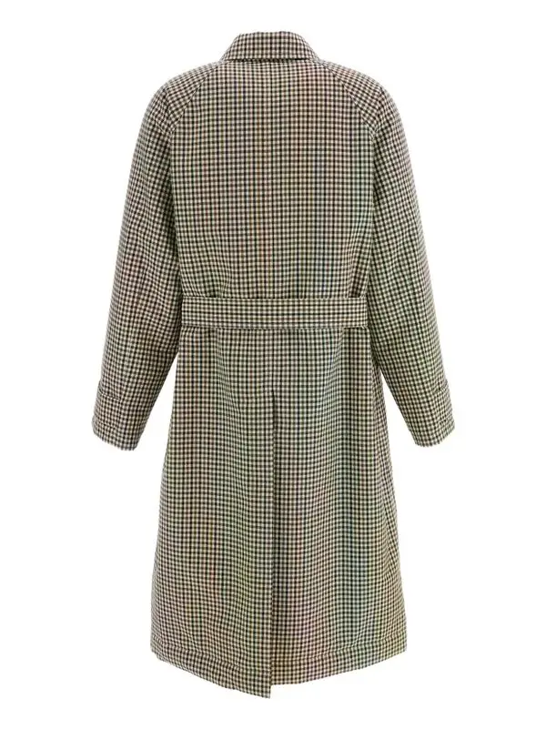 Plan C Check-pattern Double-breasted Coat - Brown