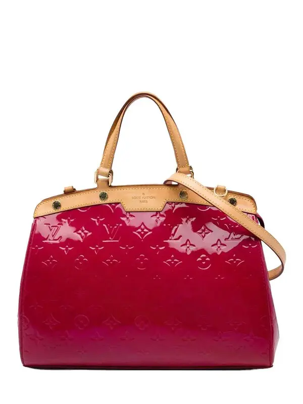 LOUIS VUITTON 2014 Monogram Vernis Brea Mm Satchel - Red