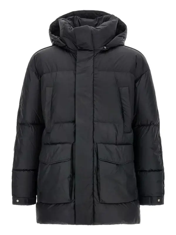 Herno Quilted Hooded Down Jacket - Black