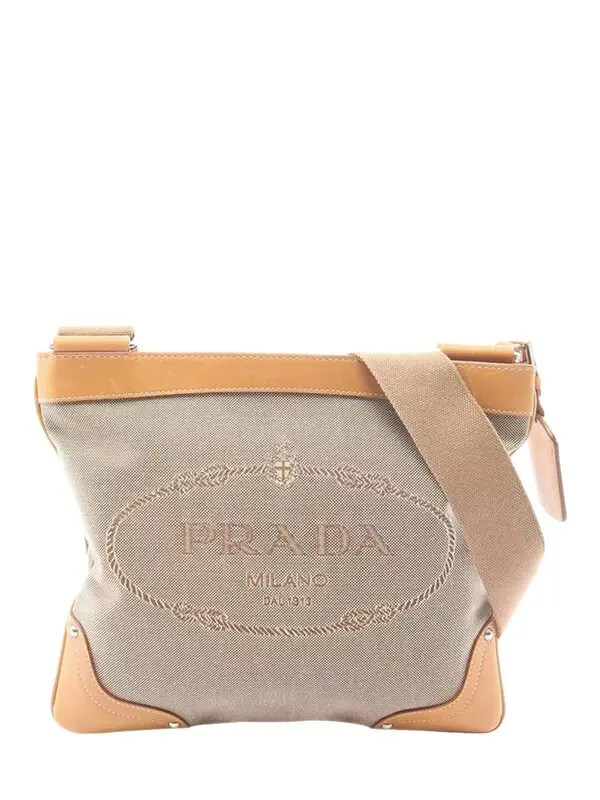 Prada 2000-2026 Canvas Canapa Logo Crossbody Bag - Neutrals