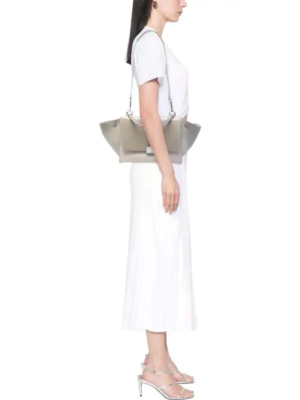 Celine 2016 Small Tricolor Leather Trapeze Satchel - Brown