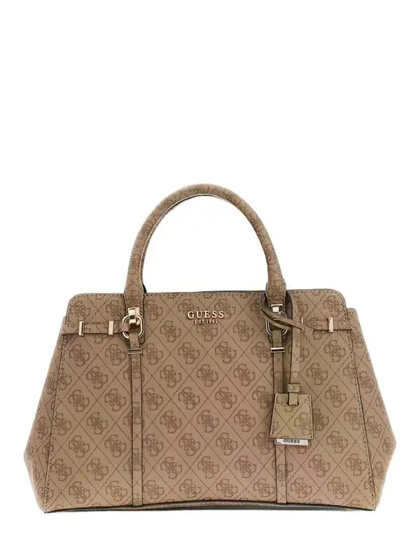 Guess Leona Logo Handbag - Neutrals