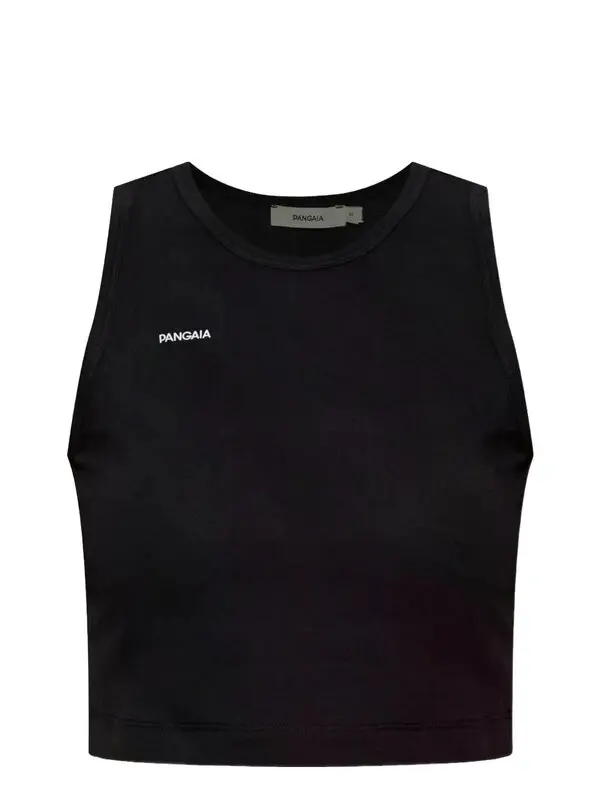 PANGAIA Logo-print Cropped Top - Black