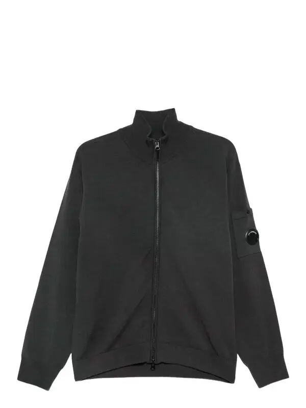 C.P. COMPANY Lens-detail Zip-up Cardigan - Grey