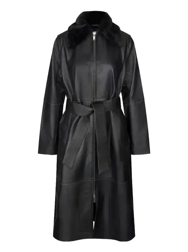 Samsøe Samsøe Sajuniper Shearling-collar Coat - Black