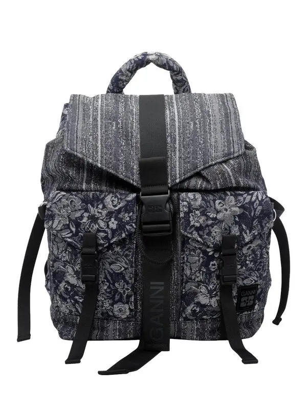 GANNI Re-tech Patchwork Backpack - Gray