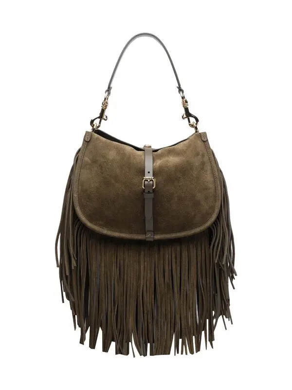 Etro Medium Suede Pony Shoulder Bag - Green