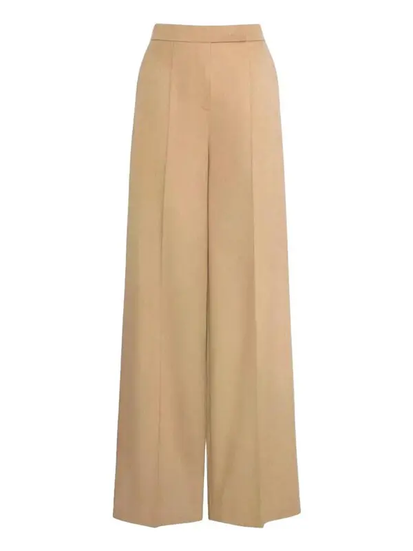 Max Mara Wide Sable-look Camel Trousers Camel - Neutrals