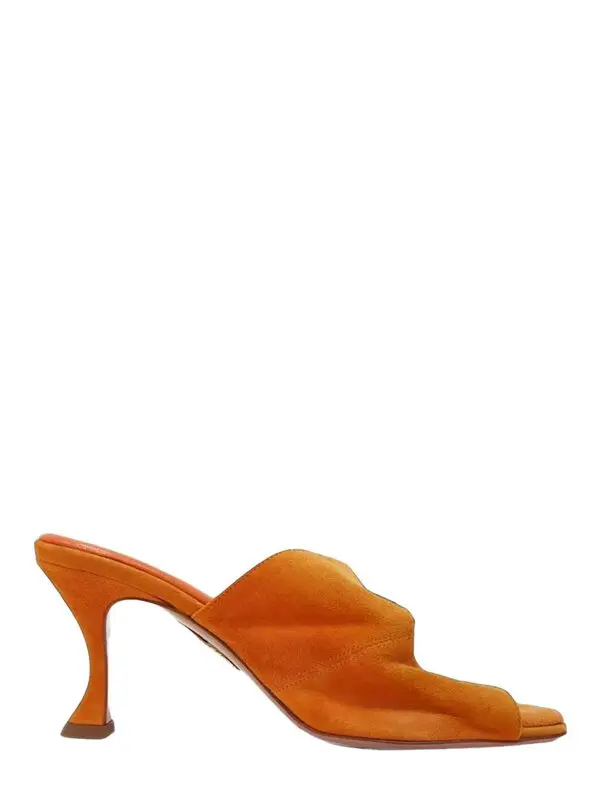 AQUAZZURA Cutout Suede Mules - Orange