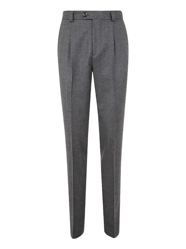Brunello Cucinelli Pleat Detail Tailored Trousers - Gray