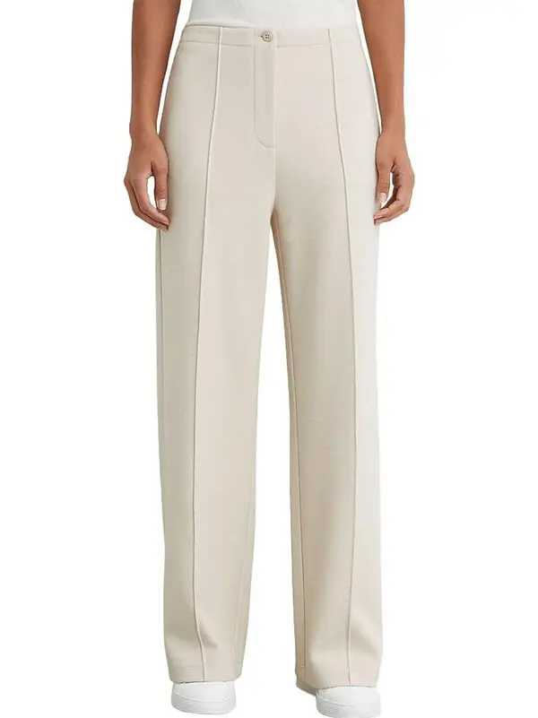 REISS Layla Pintucked Wide Leg Sweatpants - Ivory