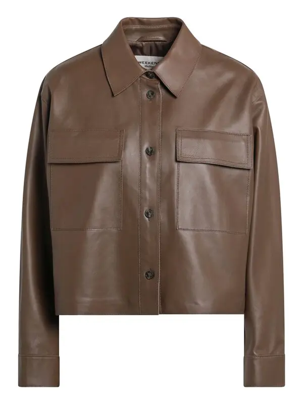 Max Mara Nappa Leather Jacket - Brown