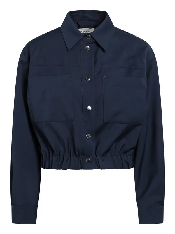 Max Mara Short Mini Wool Jacket - Blue