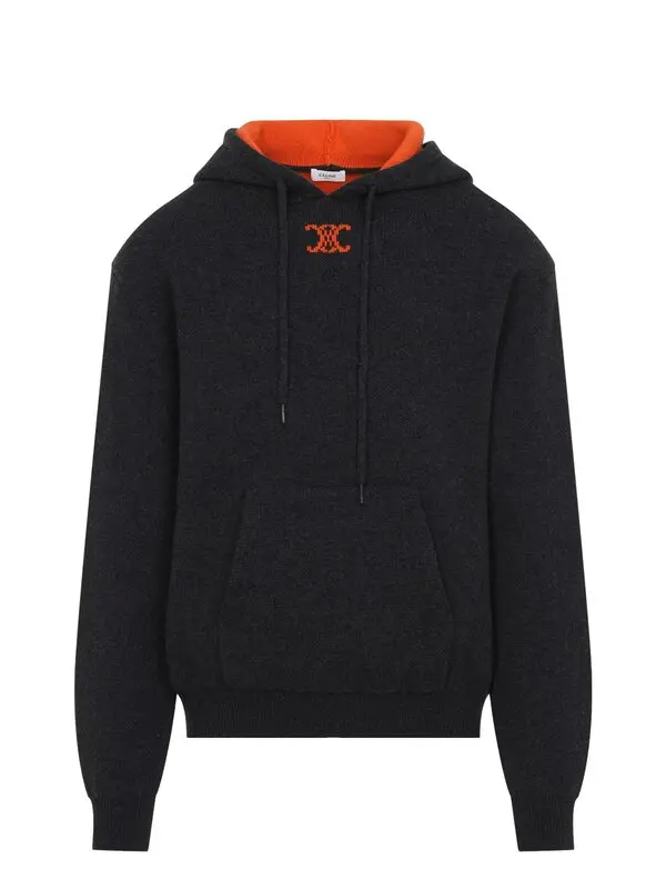 Celine Cashmere Knit Hoodie - Grey