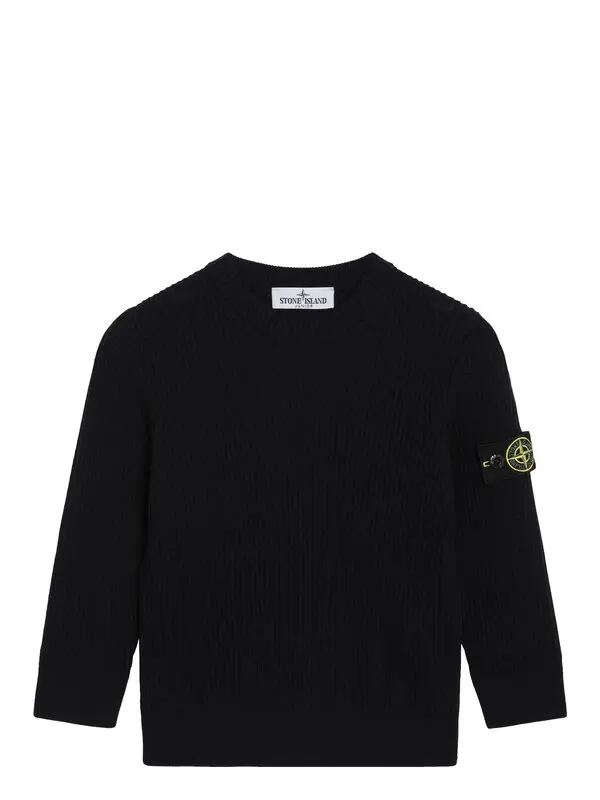 Stone Island Navy Wool Sweater - Blue
