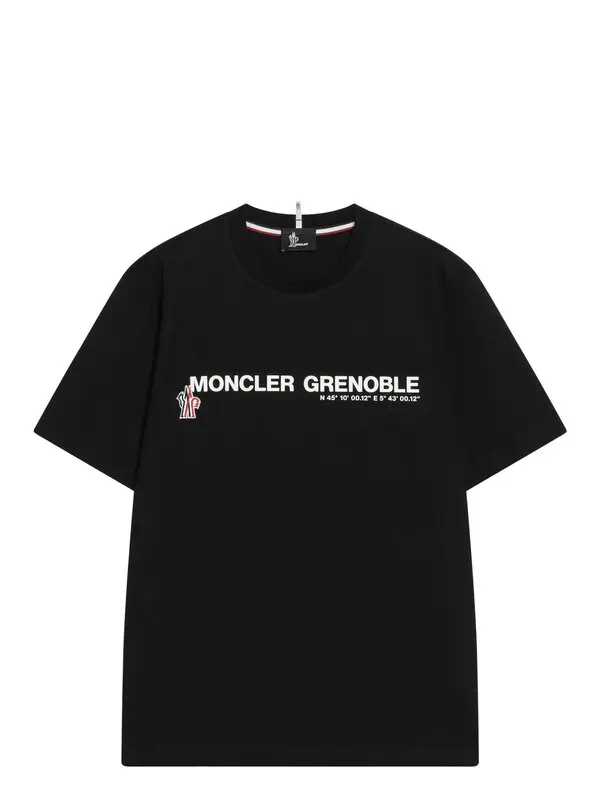 Moncler Cotton Logo T-shirt With Crew Neck - Black