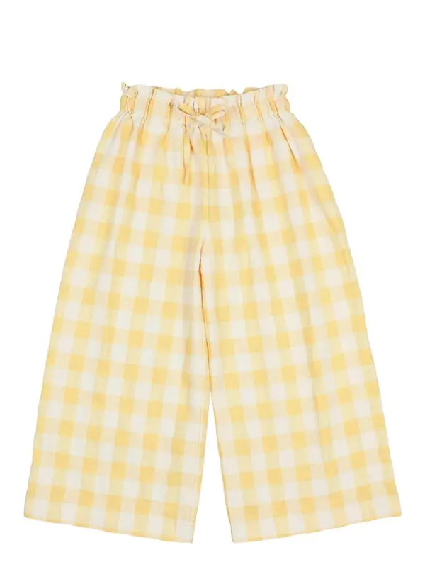 BUHO Cotton-blend Check Pattern Trousers - Yellow