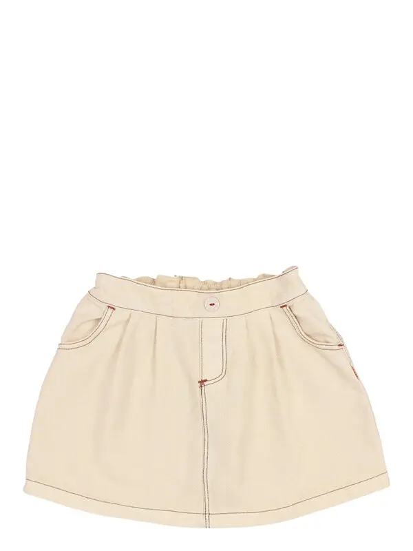 BUHO Cotton-blend Mini Skirt With Soft Structure - Beige