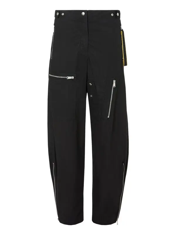 Fendi Parachute Canvas Cargo Trousers With Utility Detail - Black
