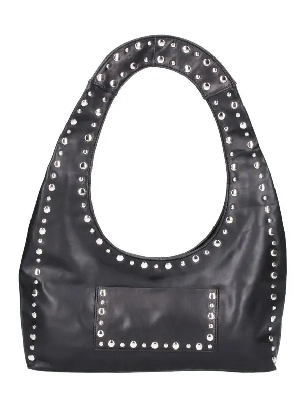 Gimaguas Studded Leather Shoulder Bag - Black