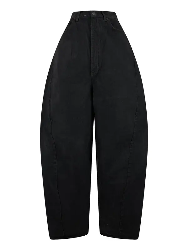 Balenciaga Wide-leg High-waisted Cotton Pants - Black