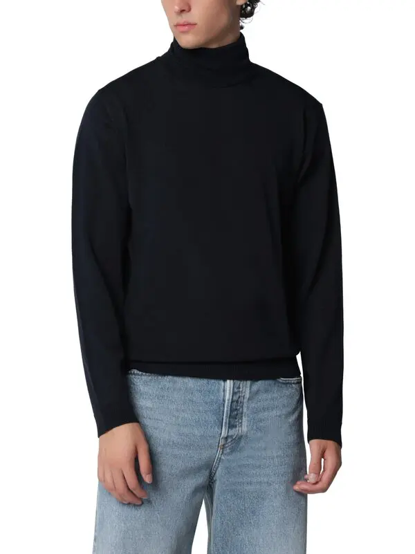 ROBERTO COLLINA Wool Turtleneck Sweater - Blue