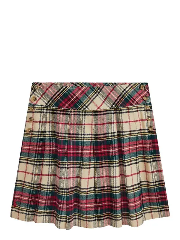 Polo Ralph Lauren Cream Tartan Cotton Twill Mini Skirt - Multicolor