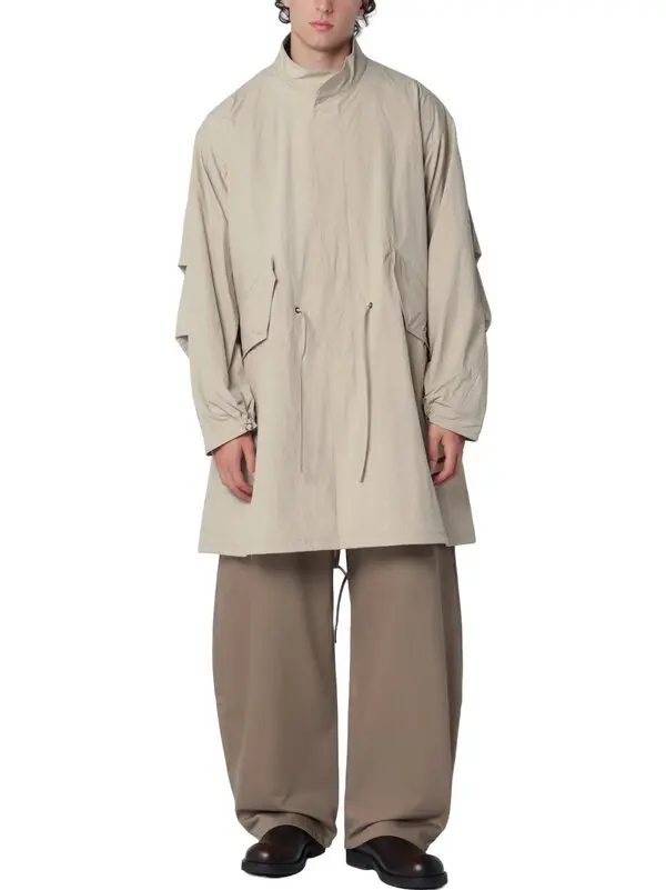 You Must Create Mini Nylon Drawstring Parka - Grey