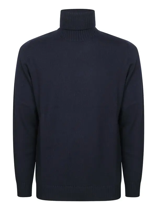 DRUMOHR Tubular Merino Turtleneck Sweater, Fine Gauge 7 - Blu