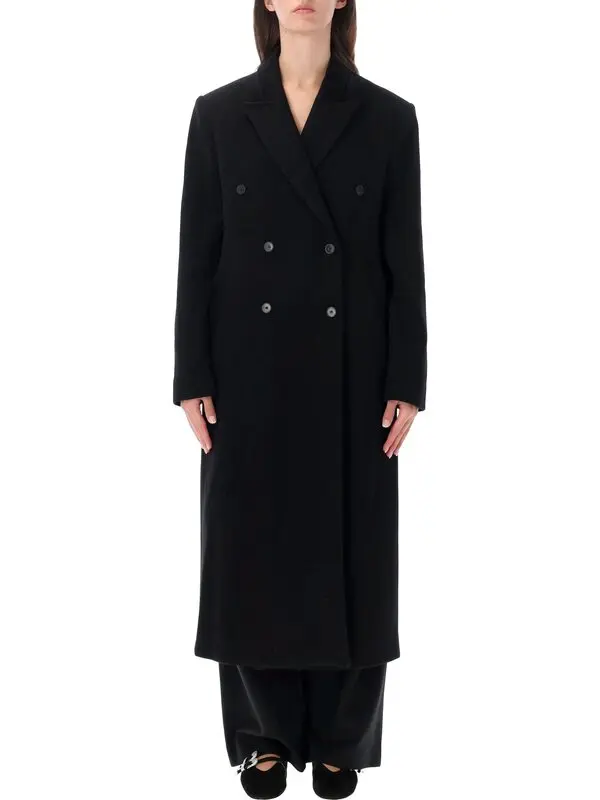 Loulou De Saison Double-breasted Wool Cashmere Coat - Nero
