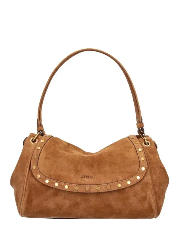 Isabel Marant Étoile Studded Suede Shoulder Bag - Brown